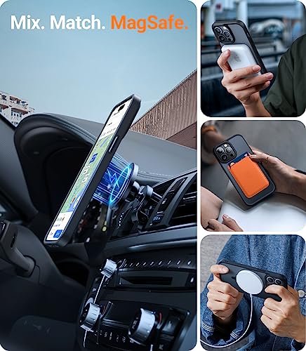 TORRAS Magnetic Guardian Designed for iPhone 14 Pro Max Case [Military Grade Drop Tested] [Compatible with MagSafe] Slim Translucent Matte Case for iPhone 14 Pro Max Phone Case (6.7"), Mystic Black