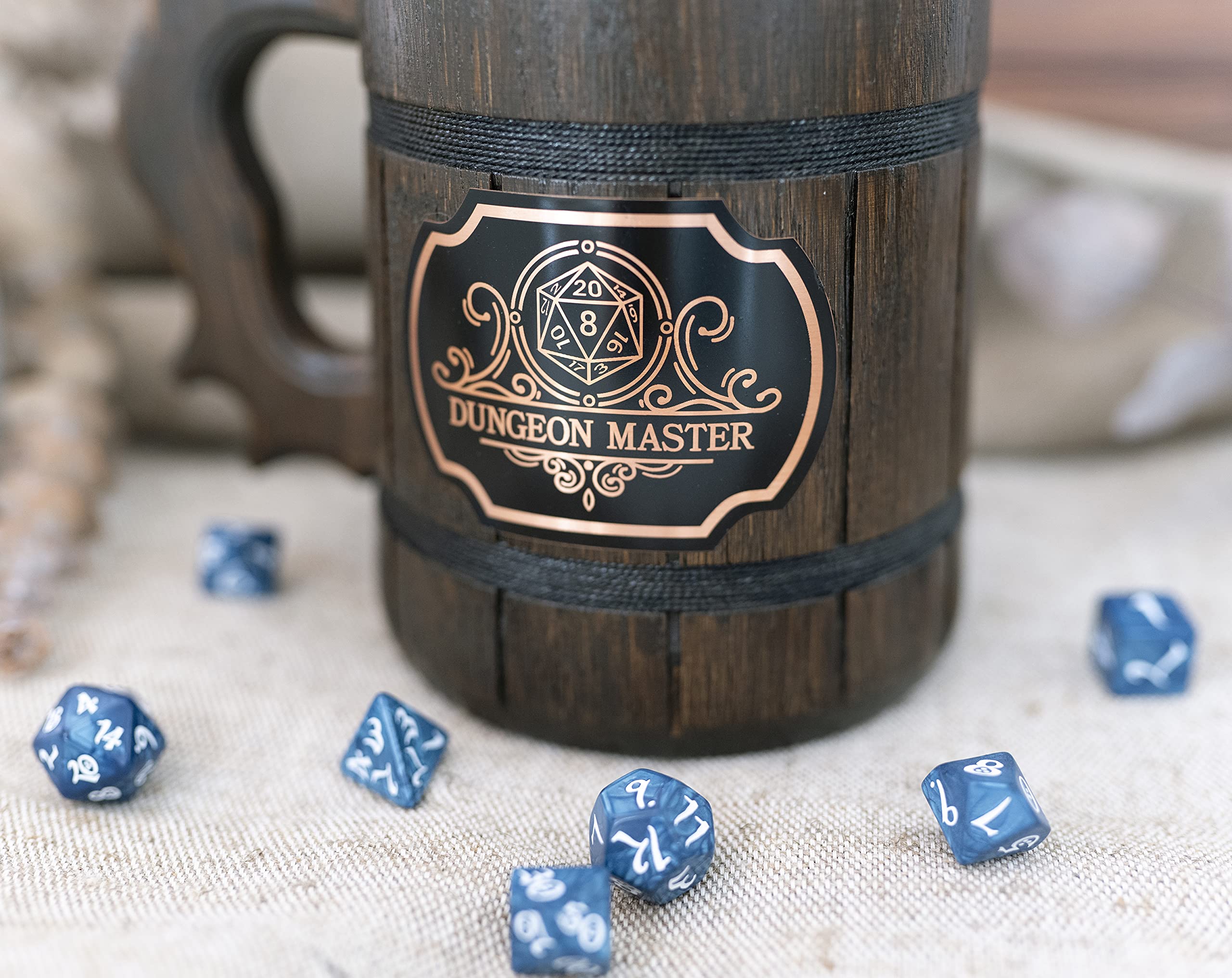 Dungeon Master Beer Mug. Dungeon and Dragons Mug. Dungeon Master Stein. D&D Gift. Wooden Beer Stein. Best Gift. Wooden Beer Mug. Wood Beer Mug Gamer Gift Beer Tankard K145