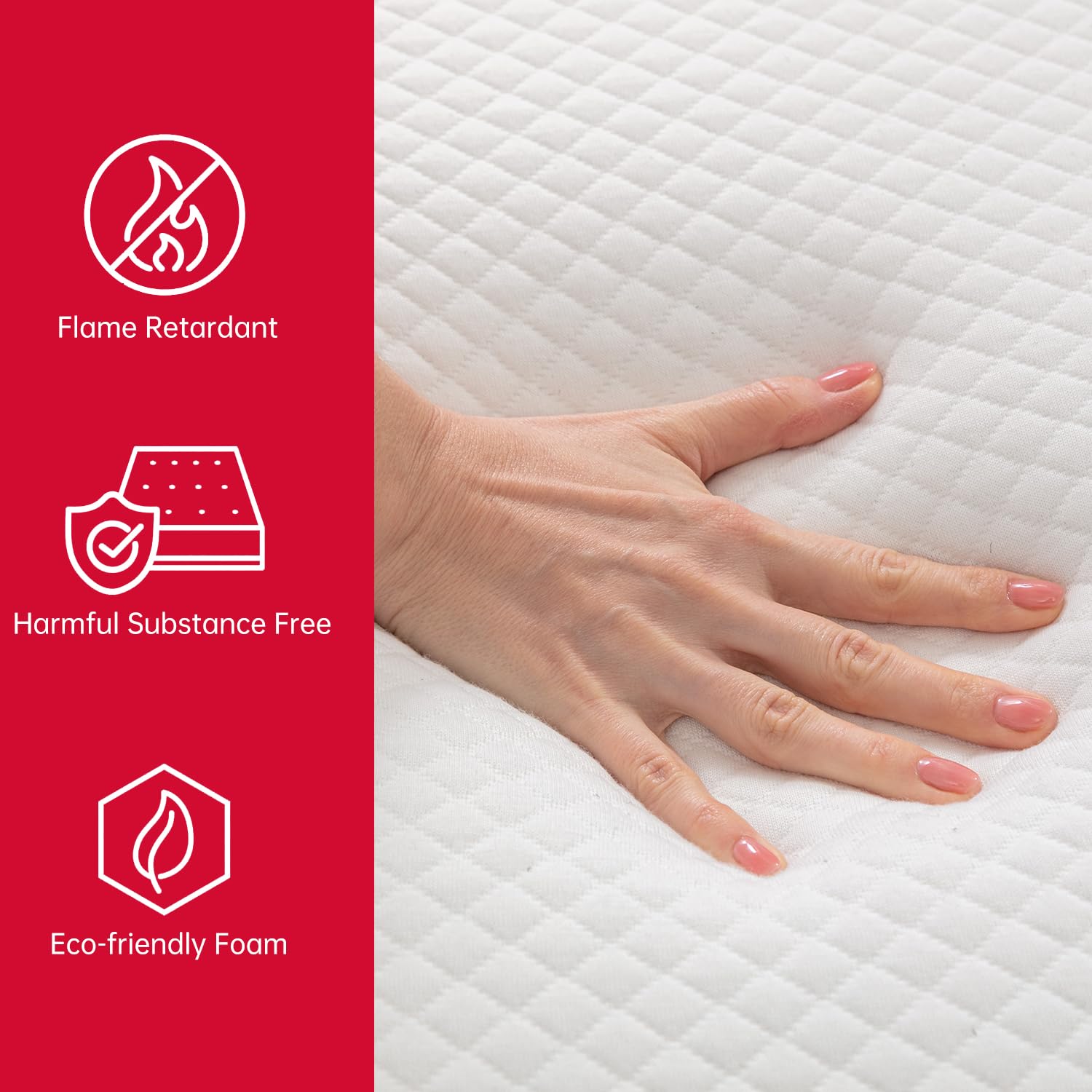 FDW 8 Inch King Mattress Gel Memory Foam Mattress for Cool Sleep & Pressure Relief, Medium Firm Mattresses CertiPUR-US Certified/Bed-in-a-Box/Pressure Relieving (8 inch, King)