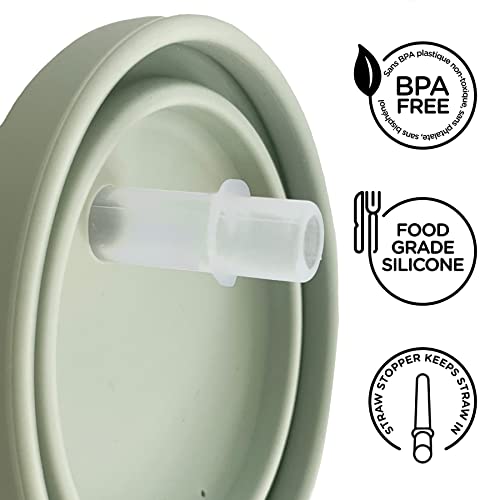 TotAha Silicone Straw Cup for Baby | Sippy Cups for Babies 6-12-18 Month | Sip-N-Snack Lid 2-in-1 Transition Cup from Bottle | Open Training Cups with Easy-Hold Handle | Baby Led Weaning Snack Cups