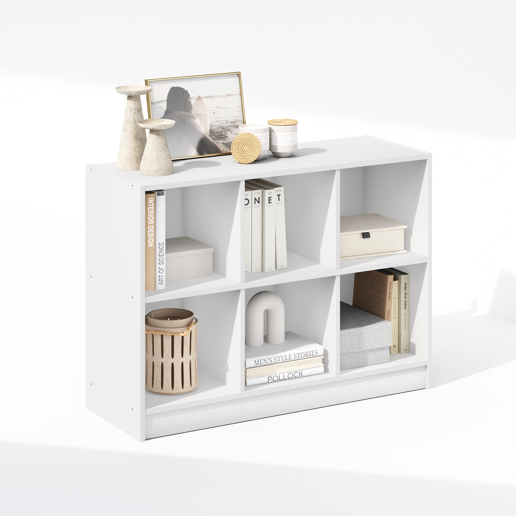 Furinno Basic 3x2 Cube Organizer Shelf Storage, Bookcase, White