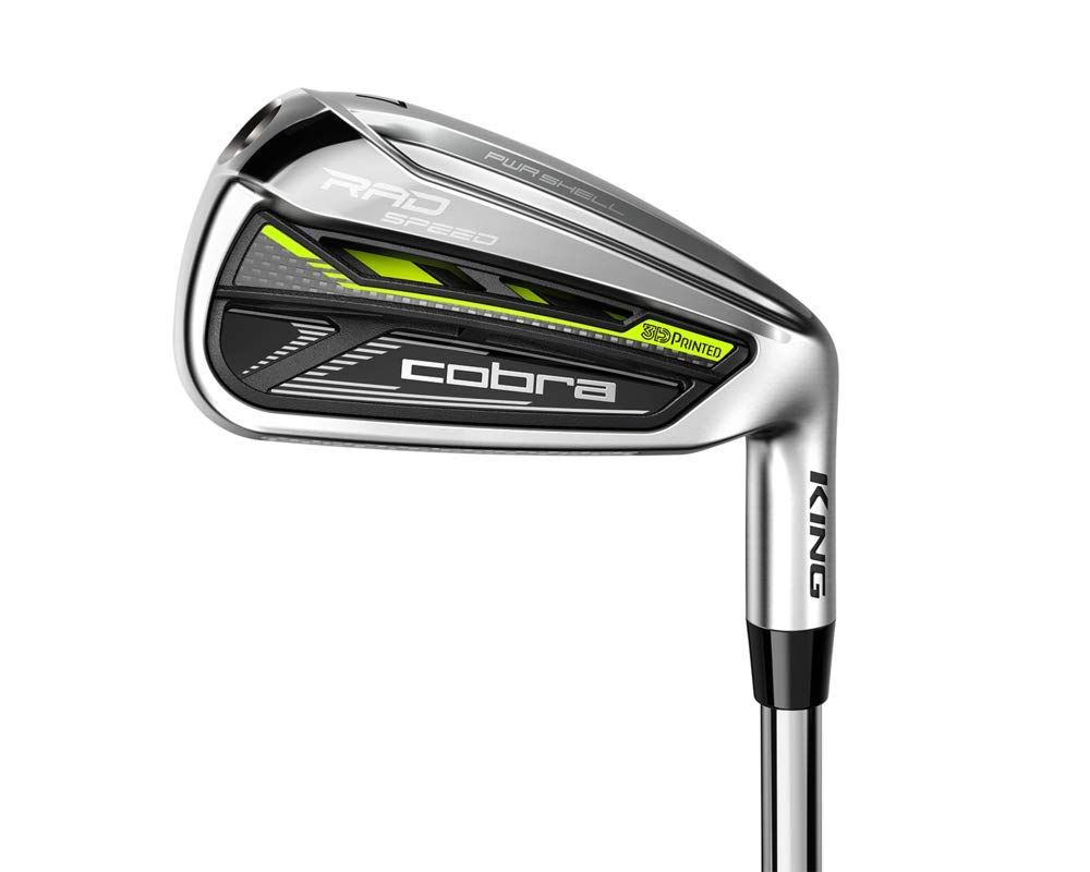 Cobra Golf 2021 Radspeed Iron Set Satin Chrome-Black-Turbo Yellow (Men's Right Hand, KBS Tour 90, Stiff Flex, 4-PW), Standard
