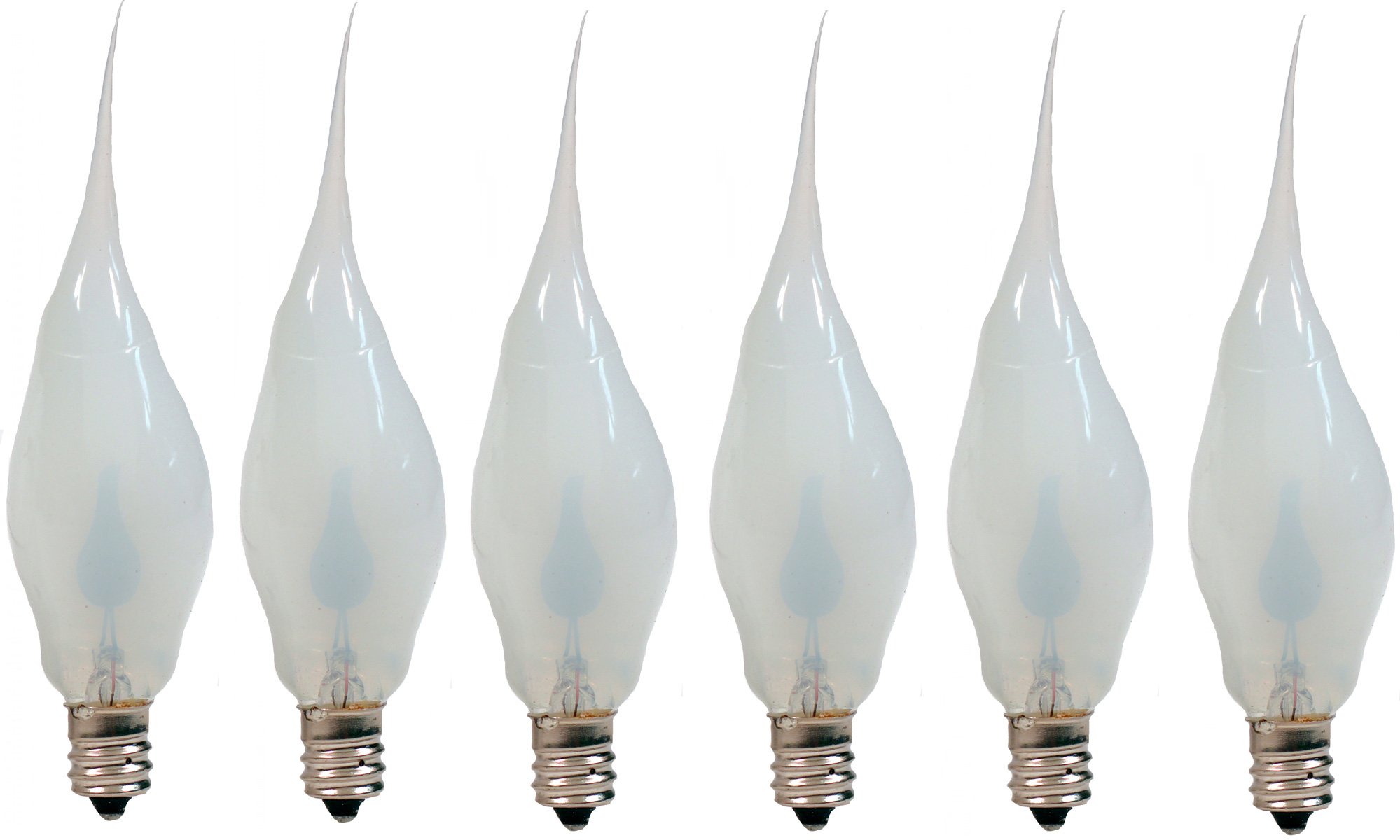 Creative Hobbies® Silicone Dipped Flickering Flame Bulb, Country Style, Electric Candle Lamp Chandelier Light Bulbs, 3 Watt, Individually Boxed, Pack of 6 Bulbs