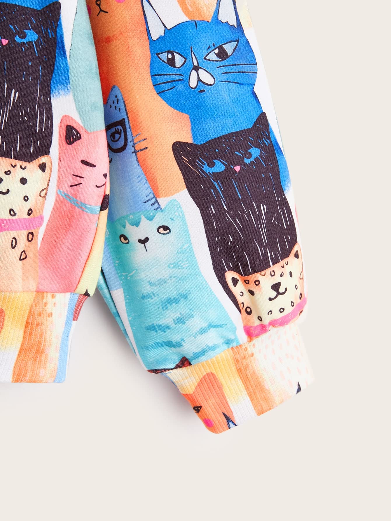 SOLY HUX Girl's Cartoon Letter Print Long Sleeve Pullover Top Sweatshirt Cartoon Graphic 11-12Y