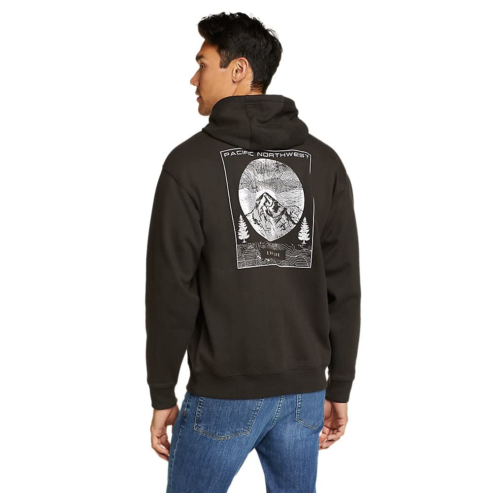 Eddie Bauer EB Signature Long-Sleeve Graphic Pullover Hooded Sweatshirt, Vapour, Large
