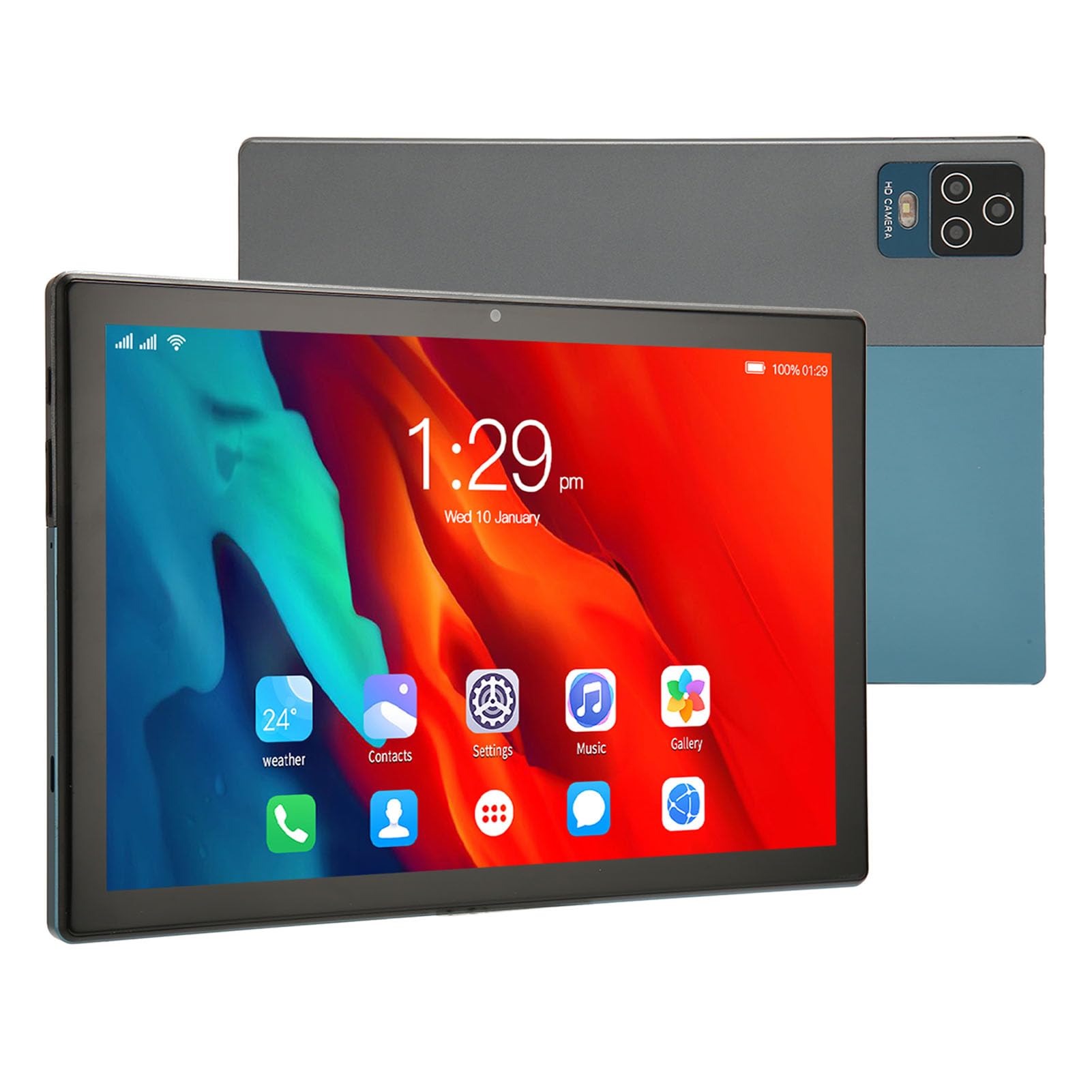 DAUERHAFT Tablet PC Support Fast Charging 10.1 Inch Tablet Support 4G Network 100-240V 1960x1080 for Android 12 for Travel (US Plug)