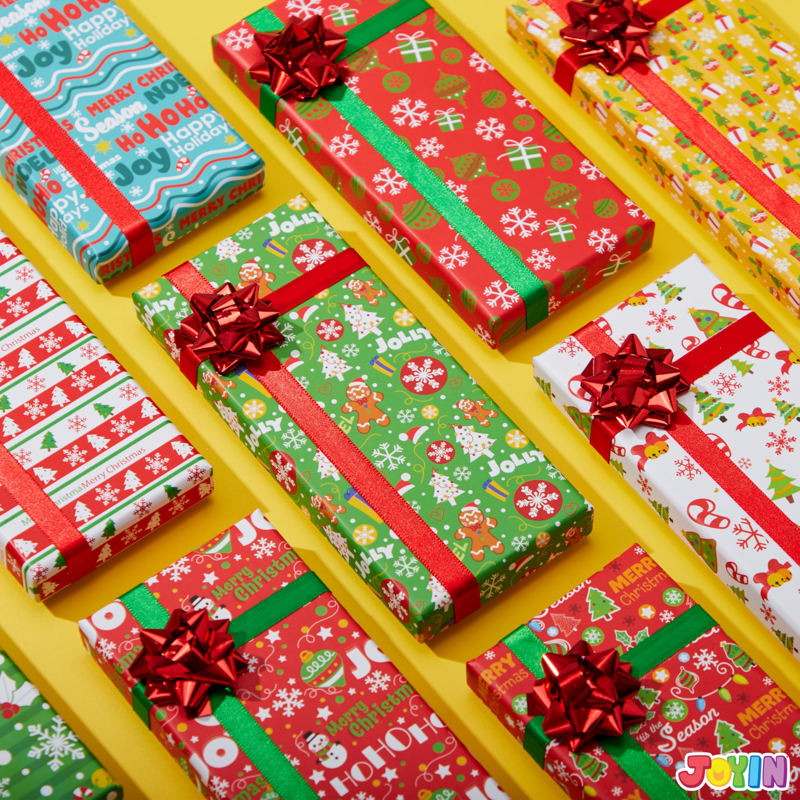 JOYIN 9PCS Present Gift Card Box with Bow, Christmas Cash Money Holder Boxes, Present Card Holder, Xmas Party Favor Gift Wrapping Boxes (6.5'' x 2.8'' x 0.8'')