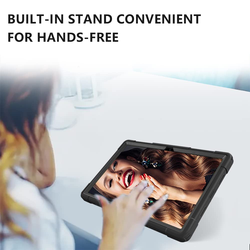 FIEWESEY for TCL TABMAX 10.4 Inch Tablet Case,Heavy-Duty Shockproof Kids Friendly Hybrid Rugged Protective Case for Nokia T20/Nokia T21/TCL Tab Pro 5G 9198S/VASTKING KingPad M10 Tablet(Black/Black)
