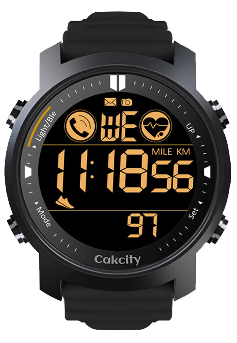 CakCity Mens Digital Sport Watches for Men Wrist Watches with Heart Rate, Pedometer, Steps Tracker