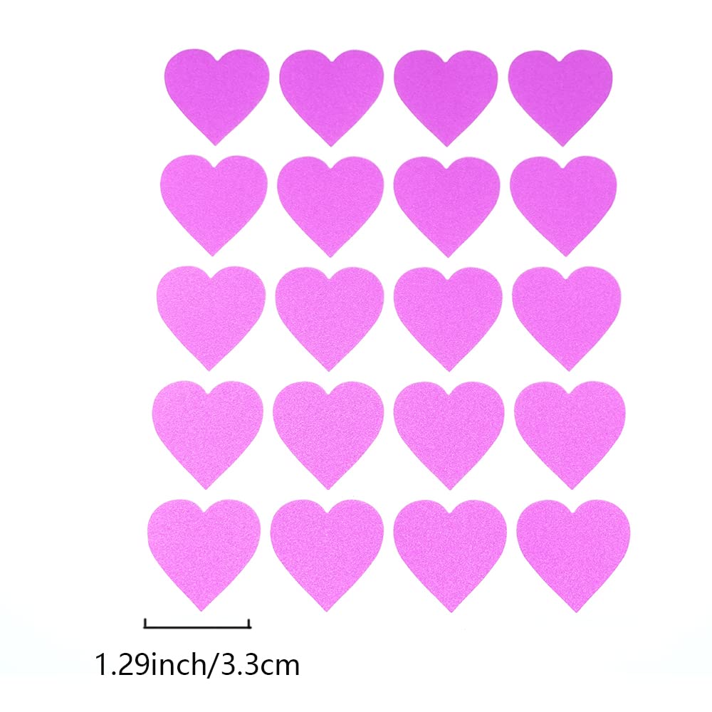 FAZHBARY 10 Sheets Hot Pink Heart Stickers DIY Heart Shaped Stickers Envelope Seal Gift for Valentine's Day Labels