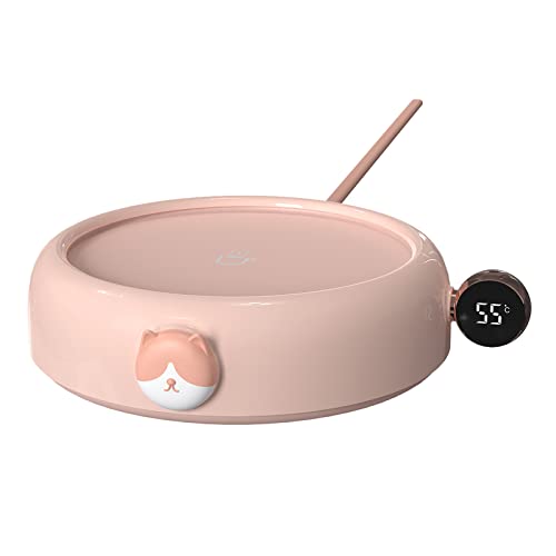Coffee Warmer Smart Coffee Mug Warmer for Desk Auto Shut Off, 3 Temperature Setting LED Display 20W Cup Warmer for Coffee Tea Milk Beverage Candle Wax Warming Coffee Gifts Office - No Cup Pink