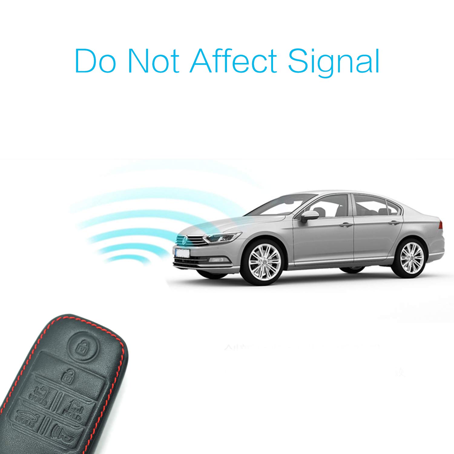Compatible with Kia Sedona 6 Buttons Leather Case Smart Key Fob Cover Keyless Remote Holder Protecter