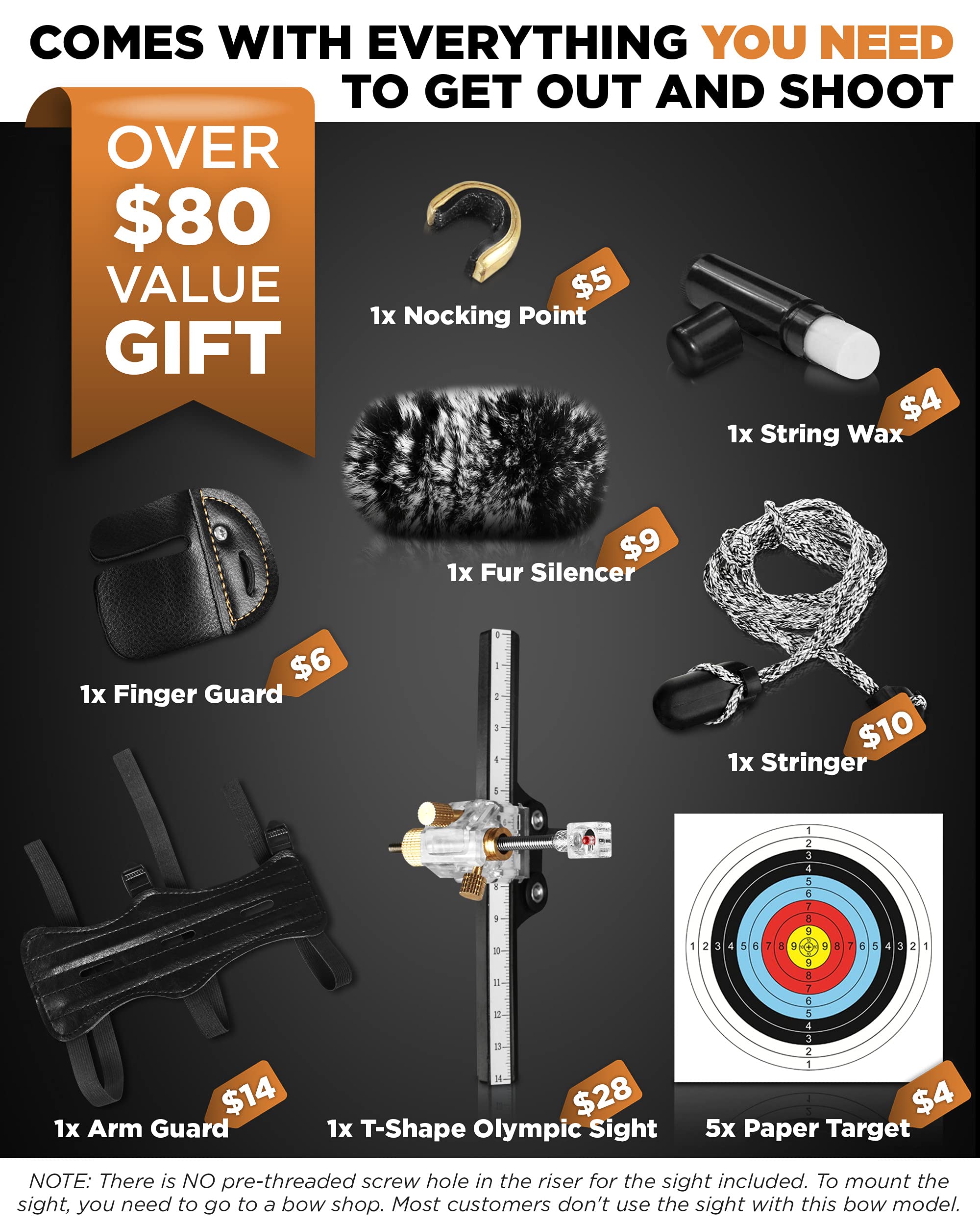CREATIVE XP Takedown Recurve Bow Set for Adults, Youth, or Beginners – 60” Hunting Target Shooting Archery Bows with Wooden Riser and Fiberglass Limbs – Traditional Right Handed Longbow - 30 Lbs