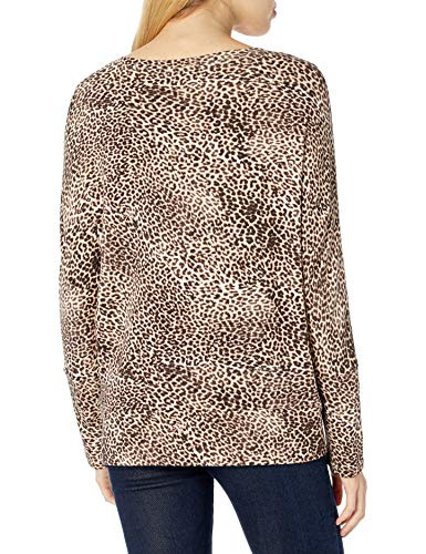Daily Ritual Women's Supersoft Terry Dolman Cuff Sweatshirt, Leopard Print, Small