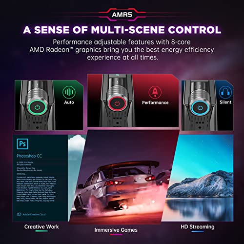KAMRUI Mini Gaming PC 32GB RAM 512GB SSD with AMD Ryzen 7 5800U, Small Form Factor Radeon Desktop Computer, Micro AMR5 Support 3 Mode PERF Switch, RGB Light, Upgrade Capacity, 4K UHD
