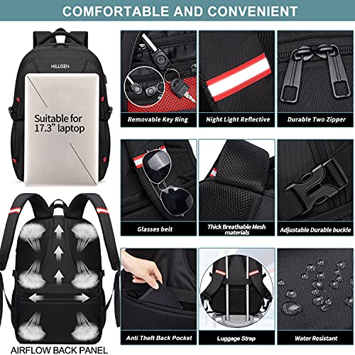 Lunch Bag Backpack, Insulated Cooler Lunch Box Backpack, Extra Large 17inch Travel Laptop Backpack 50L with USB Charging Port, Water Resistant Big work Backpack for Men Women , Grey