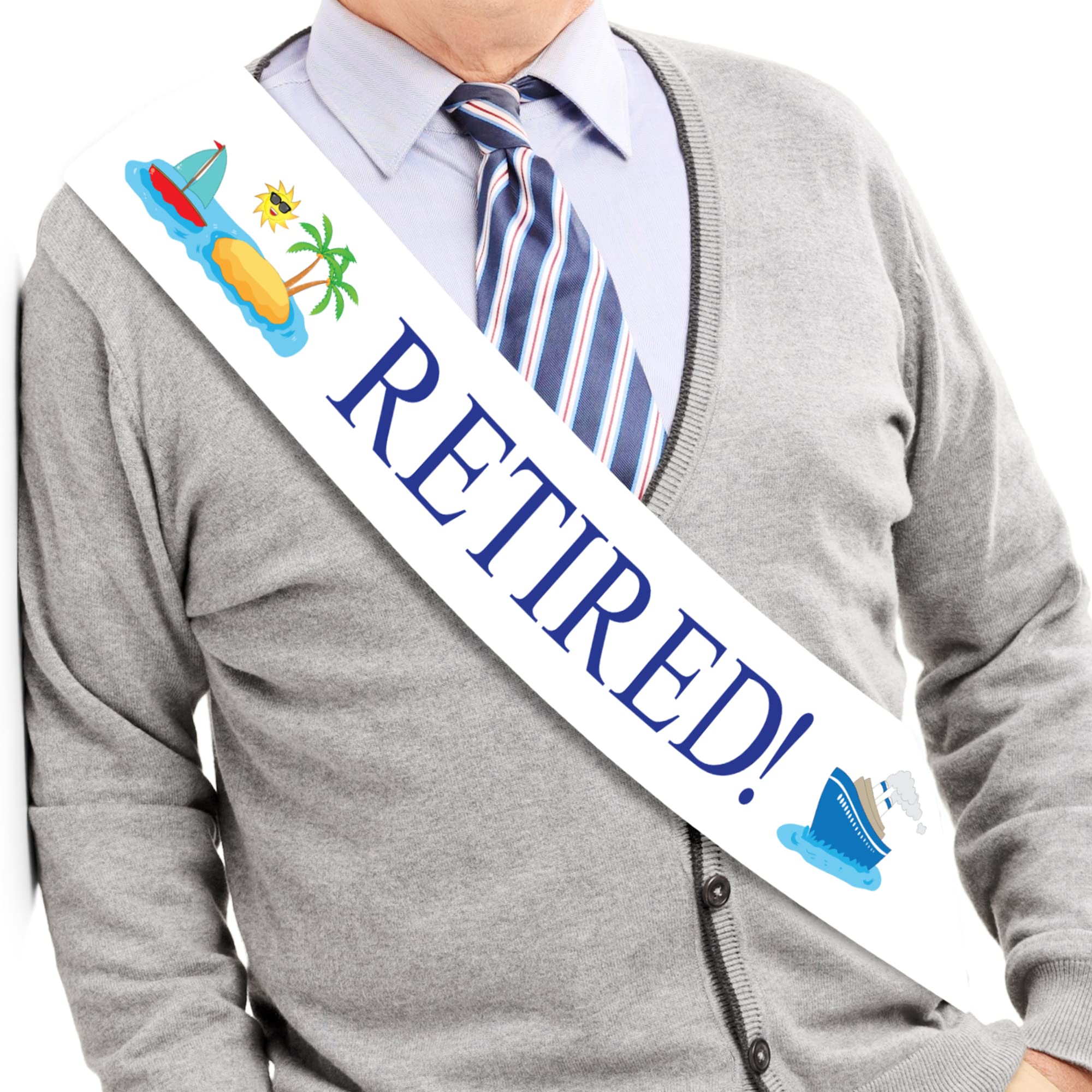 JPACO Retirement Celebration Sash – Retirement Sash for Both Women and Men with Oversized Gold Safety Pin. Perfect for Memorable Farewell Work Parties, Events, and Elegant Decorations