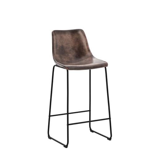 COSTWAY Set of 4 Bar Stool, Vintage Faux Suede Bar Stools, with Metal Legs, Back and Footrest, Upholstered Stool Chairs for Home Kitchen, Pub (Grey, 4)