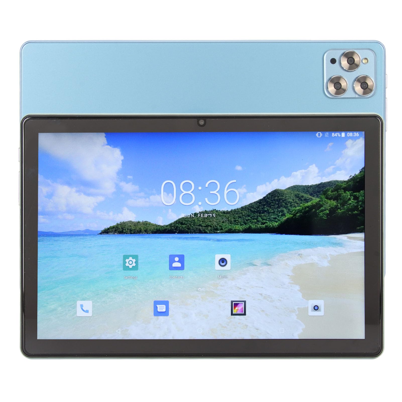 DAUZ 10.1 Inch Tablet, 16MP Rear Camera 8GB RAM 256GB ROM Quad Core Processor FHD Screen 10.1 Inch Tablet PC for 12 for Entertainment for Work (US Plug)