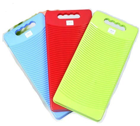 MZD Plastic Rectangle Washboard Washing Clothes Board 50cm Long (Red)