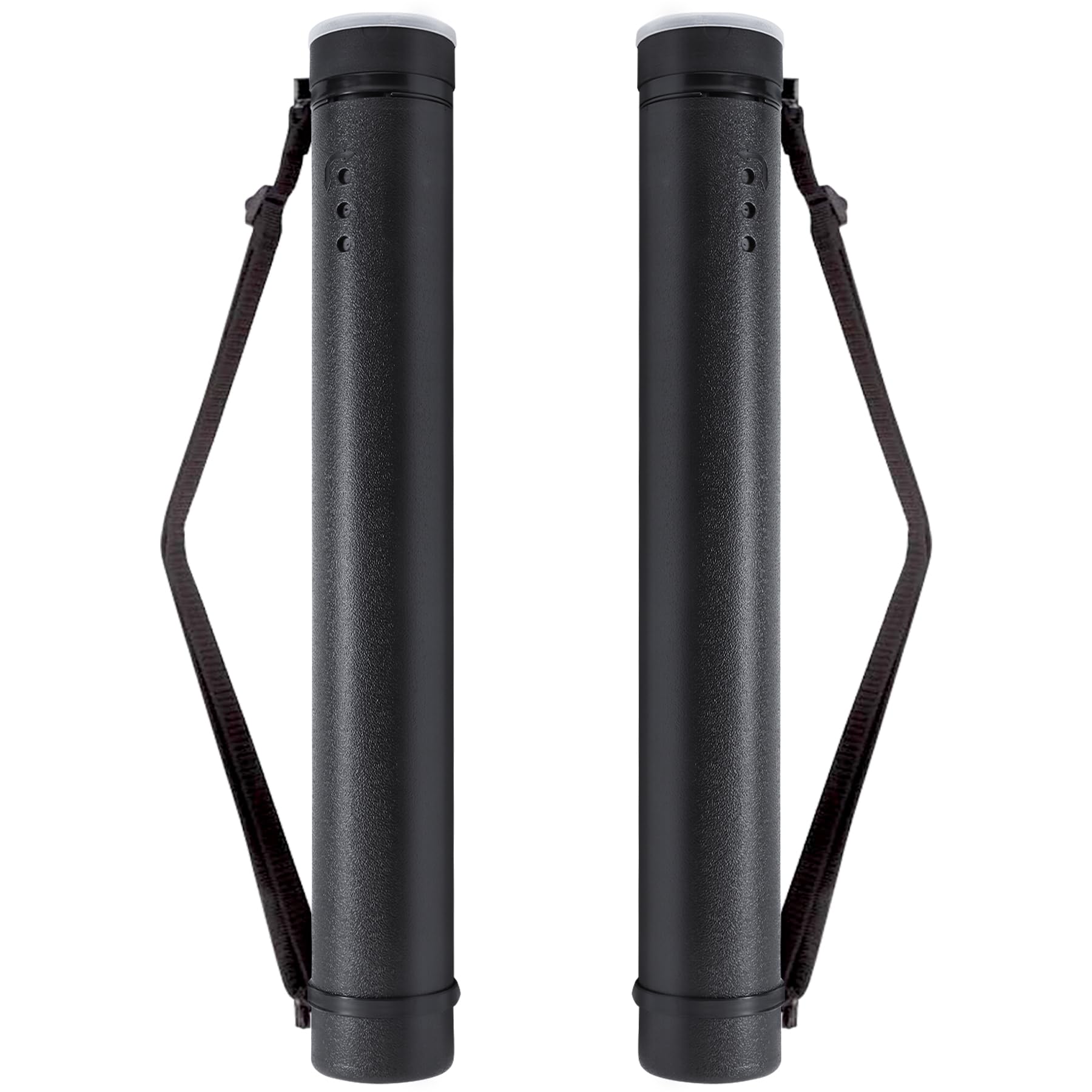 IPETRK 2-Pack Extendable Poster Storage Tube Expand from 24.5” to 40”, for Carry Documents | Artworks | Blueprints | Drafting | Scrolls or Arrow,Black Portable Durable Round Tube with Shoulder Strap