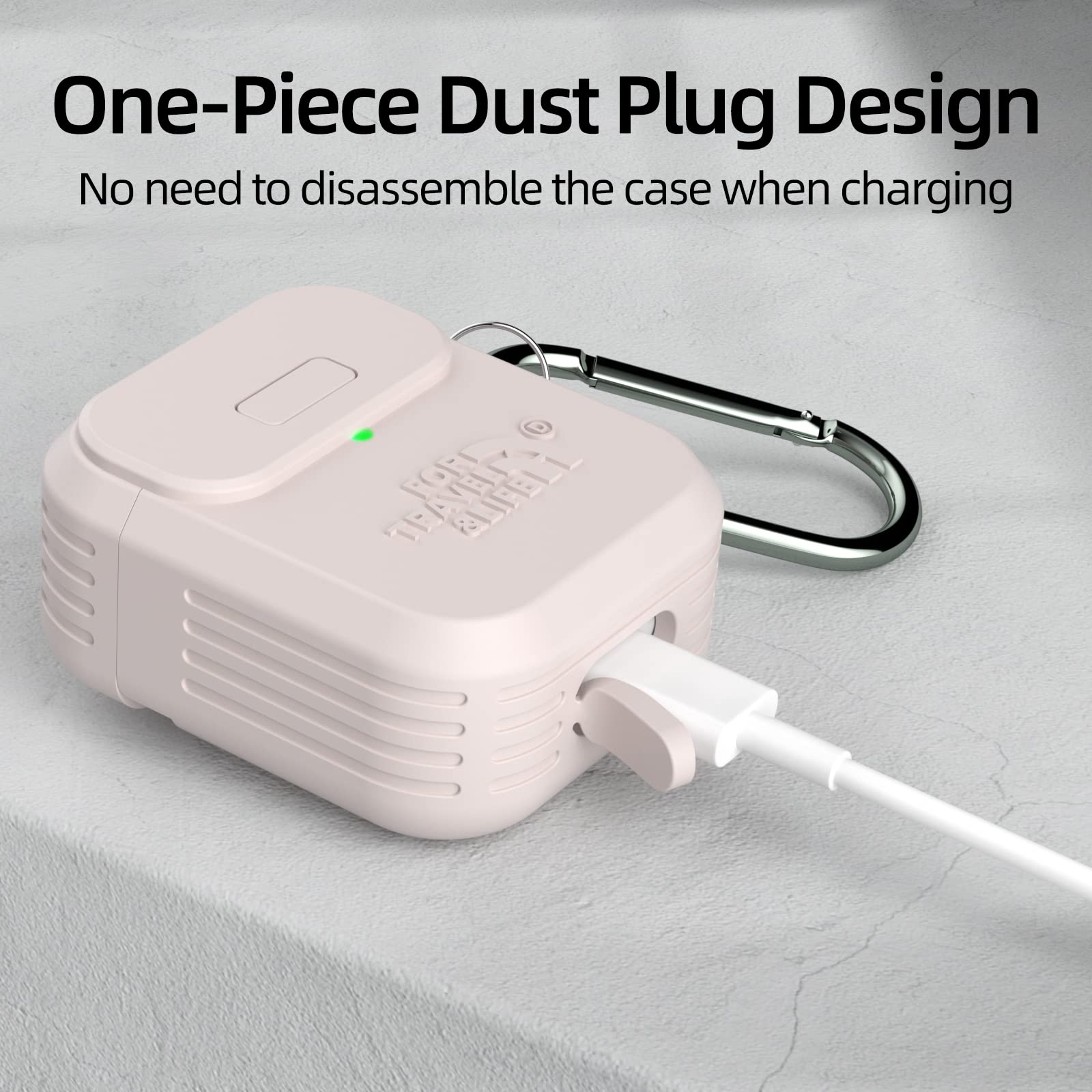Doboli AirPods Case 2nd & 1st Generation, Khaki, Protective Silicone Cover, Secure Lock, Easy Access