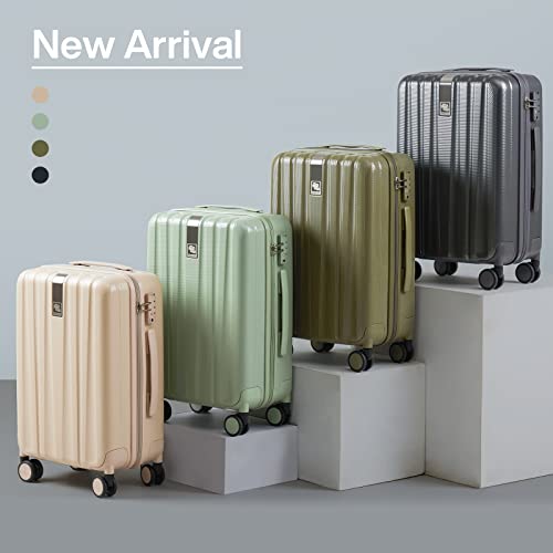 Hanke 20/29 Inch 2 Piece Luggage Sets PC Lightweight Hardshell Suitcases with Spinner Wheels & TSA Lock, Extra Large Rolling Travel Luggage, Nestable Storage 2 Piece Set 20/29(Cuba Sand)