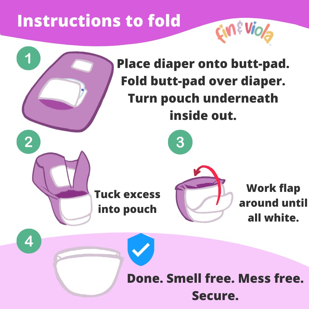 Fin & Viola DubleRoo - 2 in 1 Portable Diaper Changing Pad for Baby - Waterproof Baby Changing Pads for Travel and Changing Table Pads - 16 x 26 (12-Count)