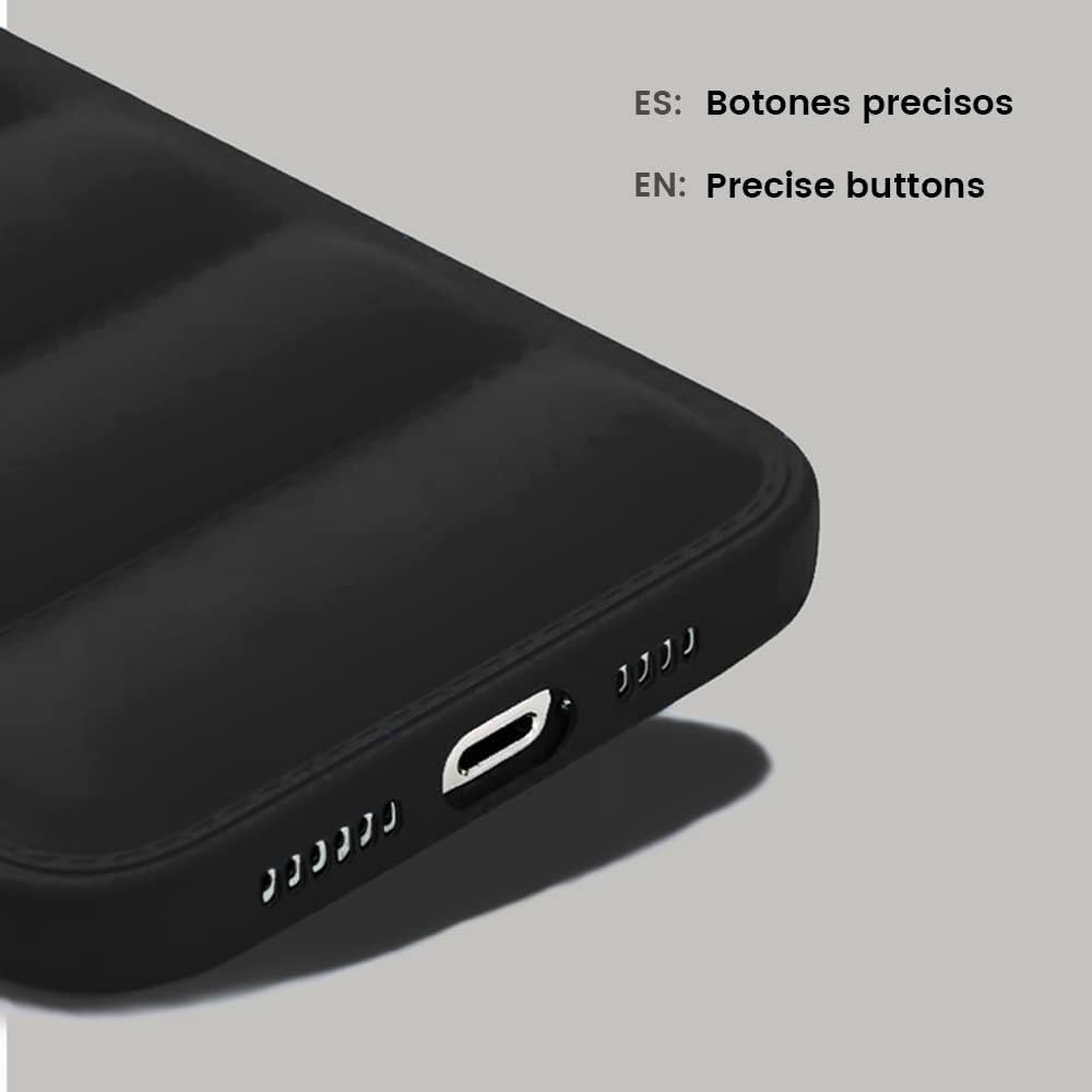 Compatible with iPhone 14 Pro Max Premium Puffer-Style Case - Black Elegance