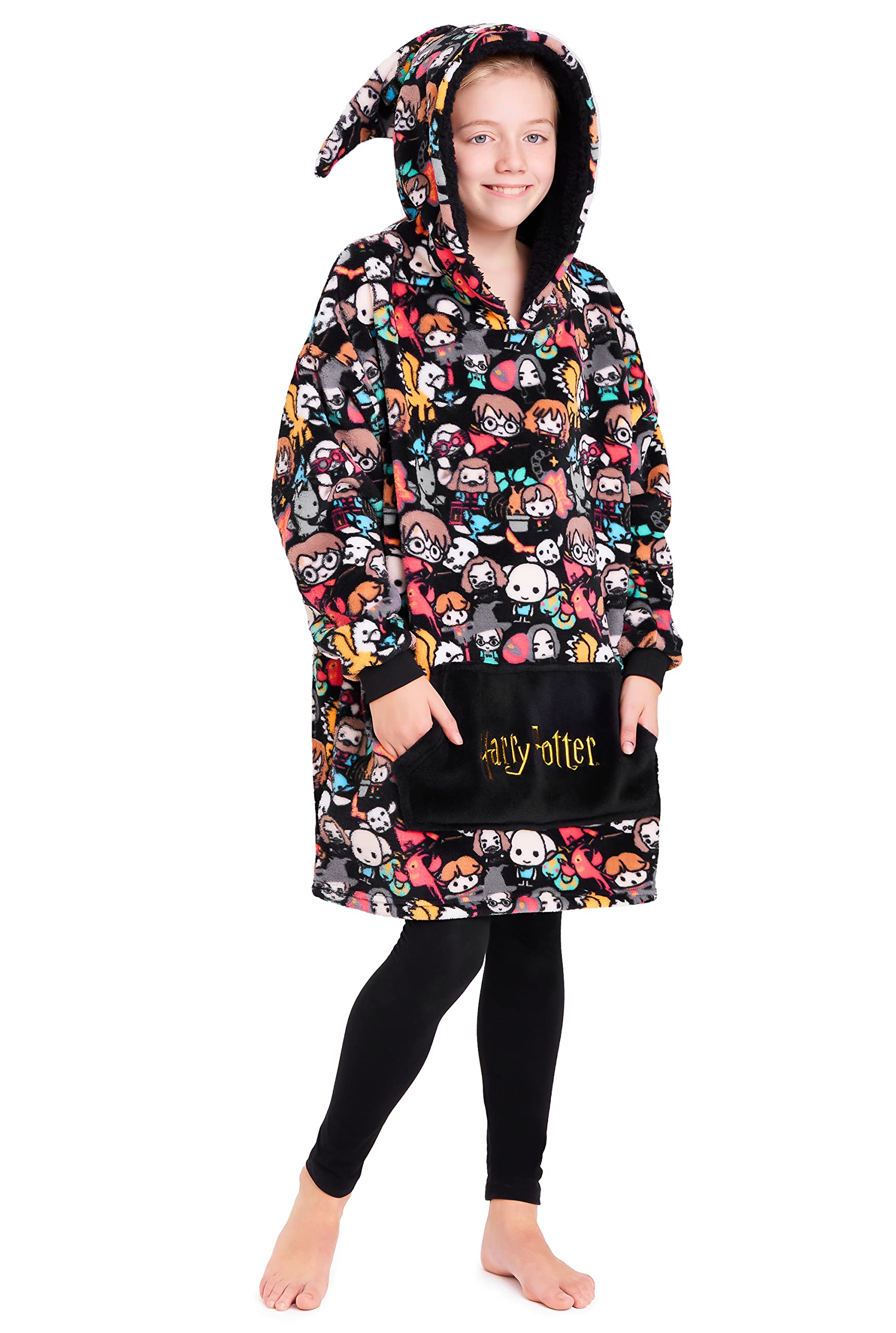 Harry Potter Oversized Hoodie Blanket for Kids, Gifts for Girls Boys (Multicolor)