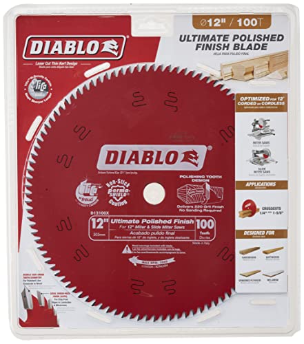 Freud D12100X 100 Tooth Diablo Ultra Fine Circular Saw Blade for Wood and Wood Composites, 12-Inch