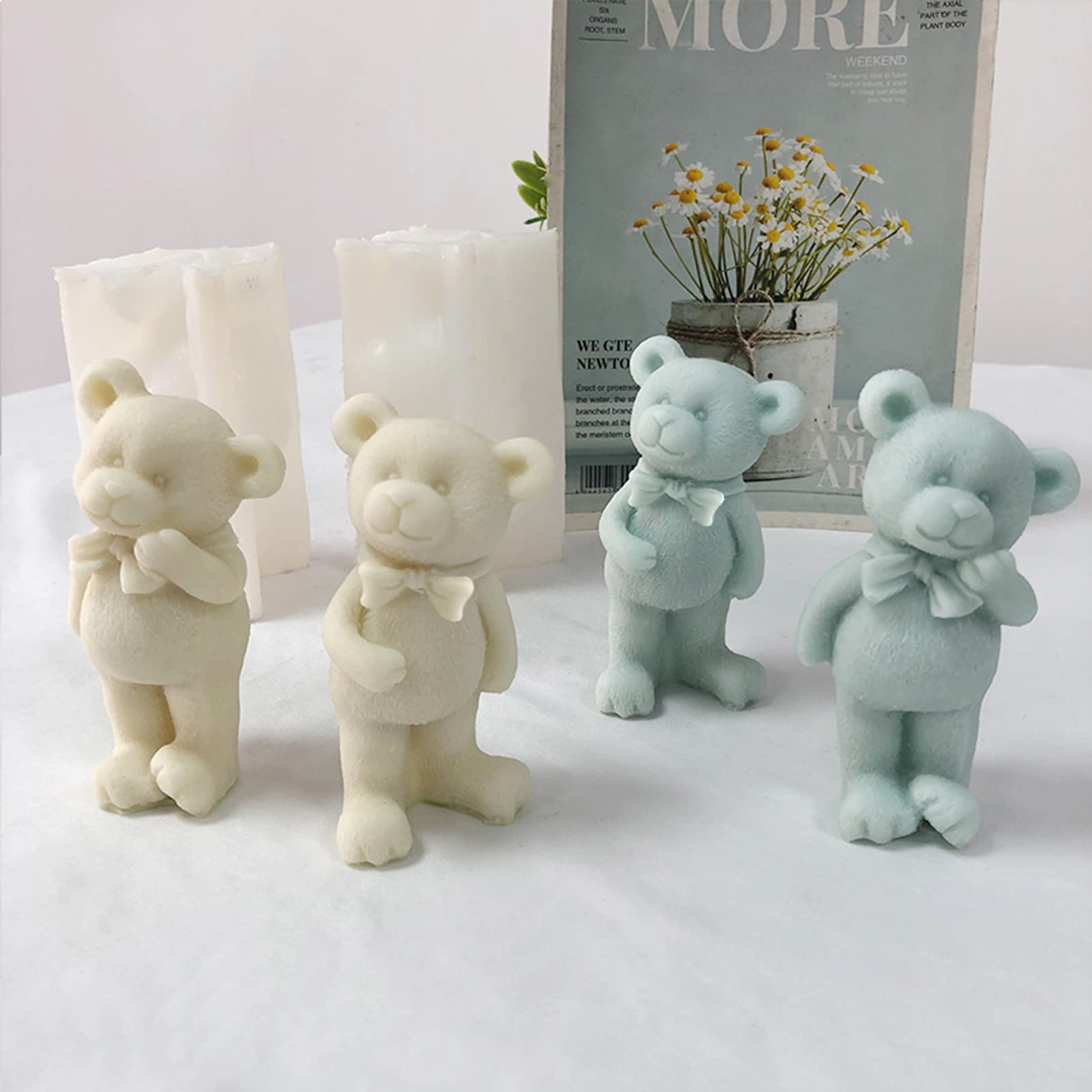 Candle Molds,Resin Molds 3D Silicone Mold for Candle Making Molds Candle Making Kits Moulds for Soaps Wax Clay Plaster Silicone Candles Resin Mould for Art Crafts and Festival Decoration (Color : Bea