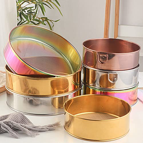 Flour Sieve, Sieve Fine Mesh Kitchen Home Stainless Steel With 80 Mesh Flour Sieve Durable Professional Round(Silver)