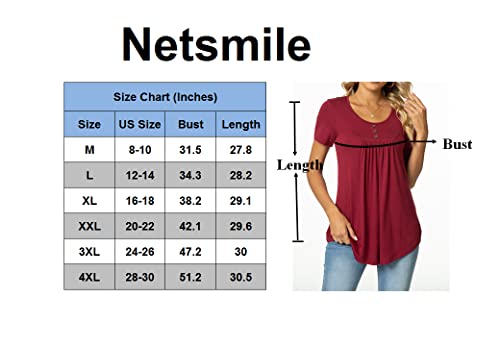 Netsmile Womens Summer Casual Short Sleeve Shirt for Leggings Pleated Button Up Tunic Top Loose Blouse, 2XL, Little Flower Black