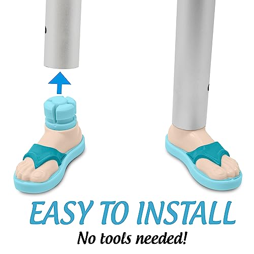 New Beach Sandal Walker Ski Glides for 1" Walker Tubes - 1 Pair (Turquoise)