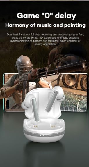 Knight & King Bluetooth 3D Stereo Sound Effects Noise Cancelling and Waterproof Gaming Mini in Earbuds Touch True Wireless Stereo Earphone pc Gmaing and Mobile Gaming