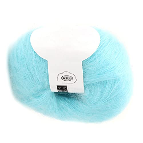 Knitting Tool, Pashm Knit Pins Quilting Pins Angora Long Wool Yarn Hot Popular Soft Mohair Sewing and Embroidery Craft Collection (07 Water Blue)