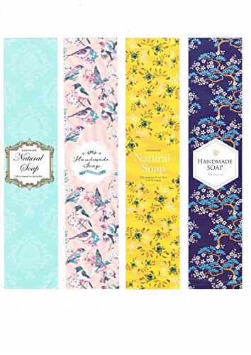 ZZYBIA Assorted Wrap Paper Tape for Homemade Soap Bar Vertical Style 50pcs
