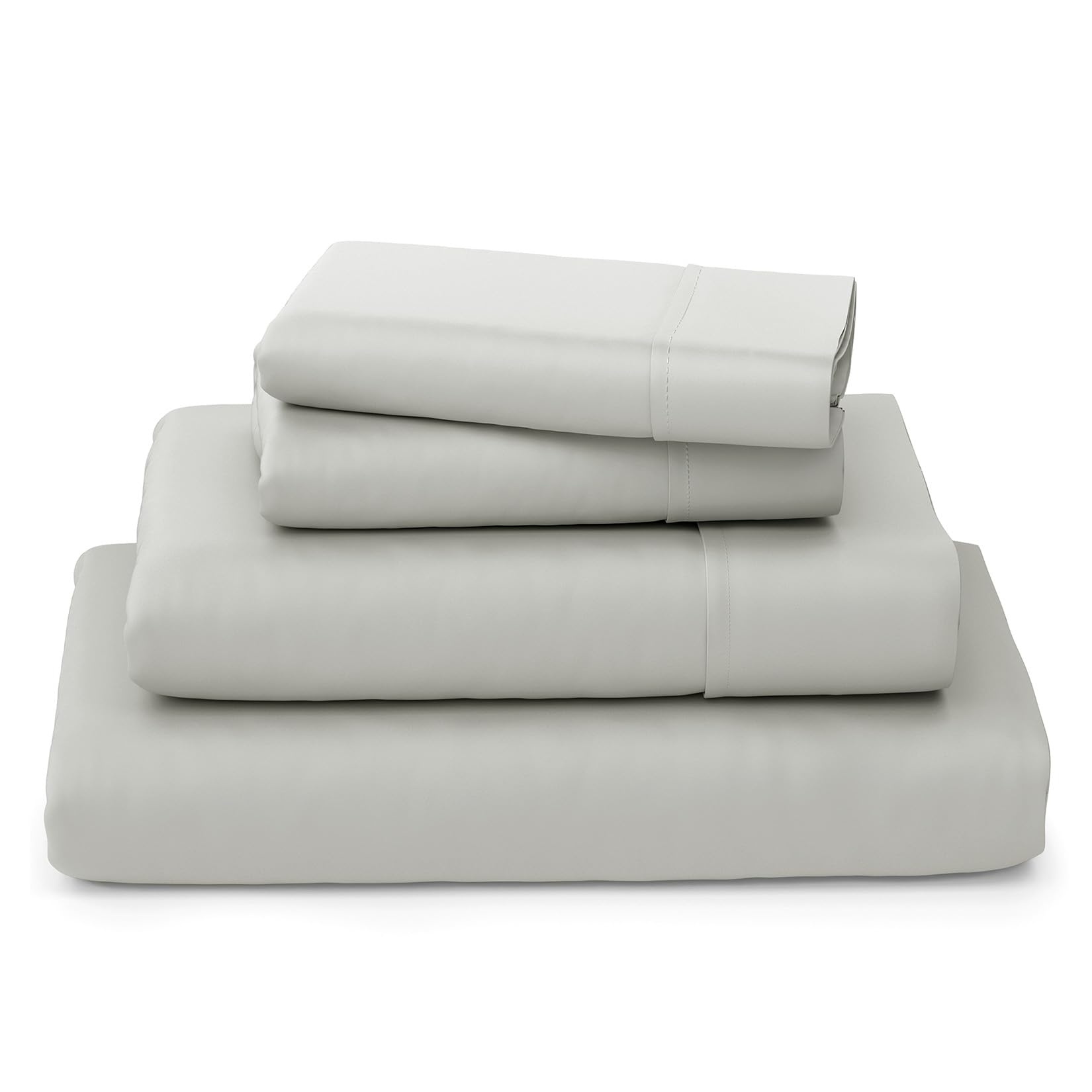 Cosy House Collection Luxury Bamboo Sheets - Blend of Rayon Derived from Bamboo - Cooling & Breathable, Silky Soft, 16-Inch Deep Pockets - 4-Piece Bedding Set - Full, Silver