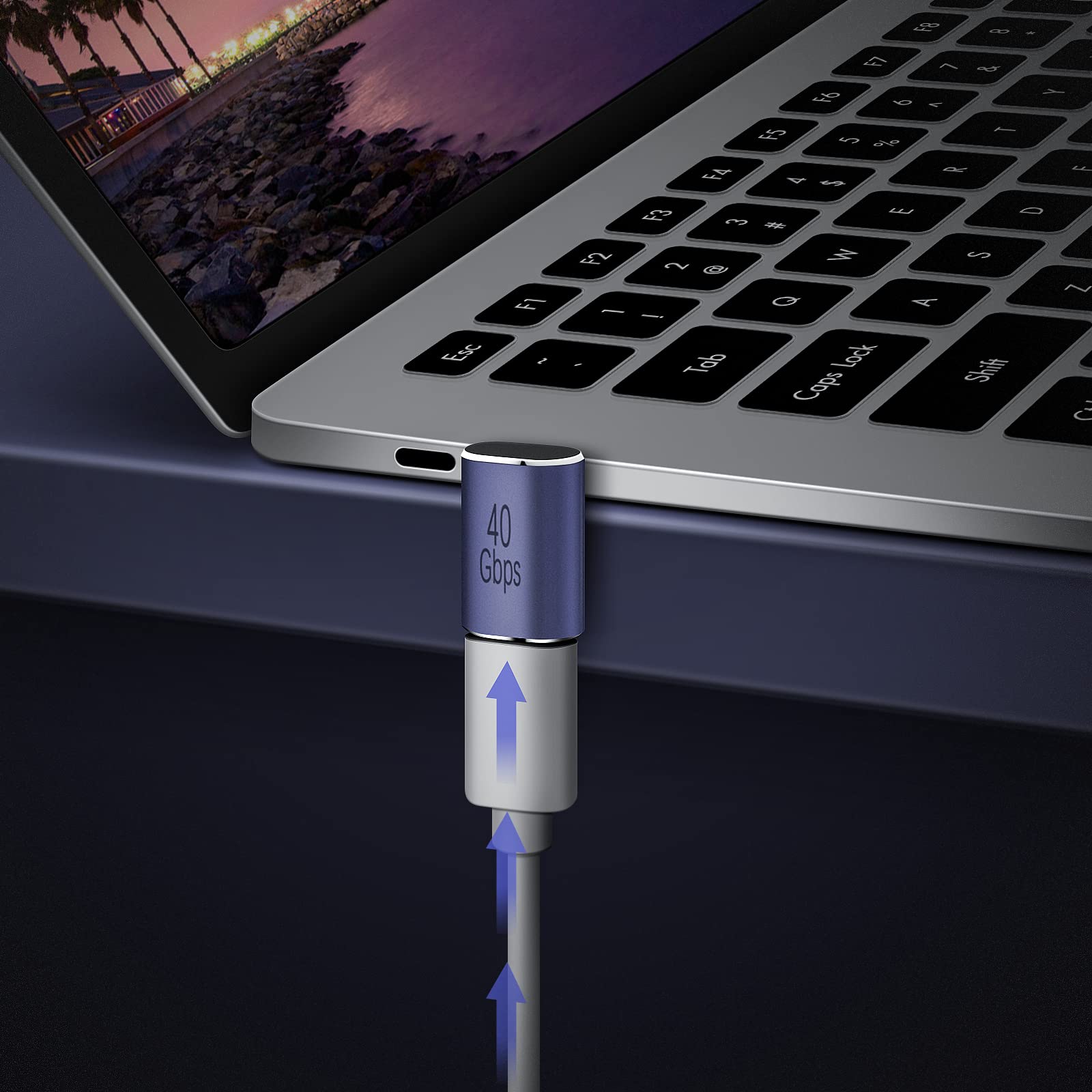 Findeed USB C Male to USB C Female-USB-C 90 Degree Adapter, Right Angle UBC Male to Female Adapter for Switch,MacBook pro/air,Tablet/Smartphone Type C Enabled Device