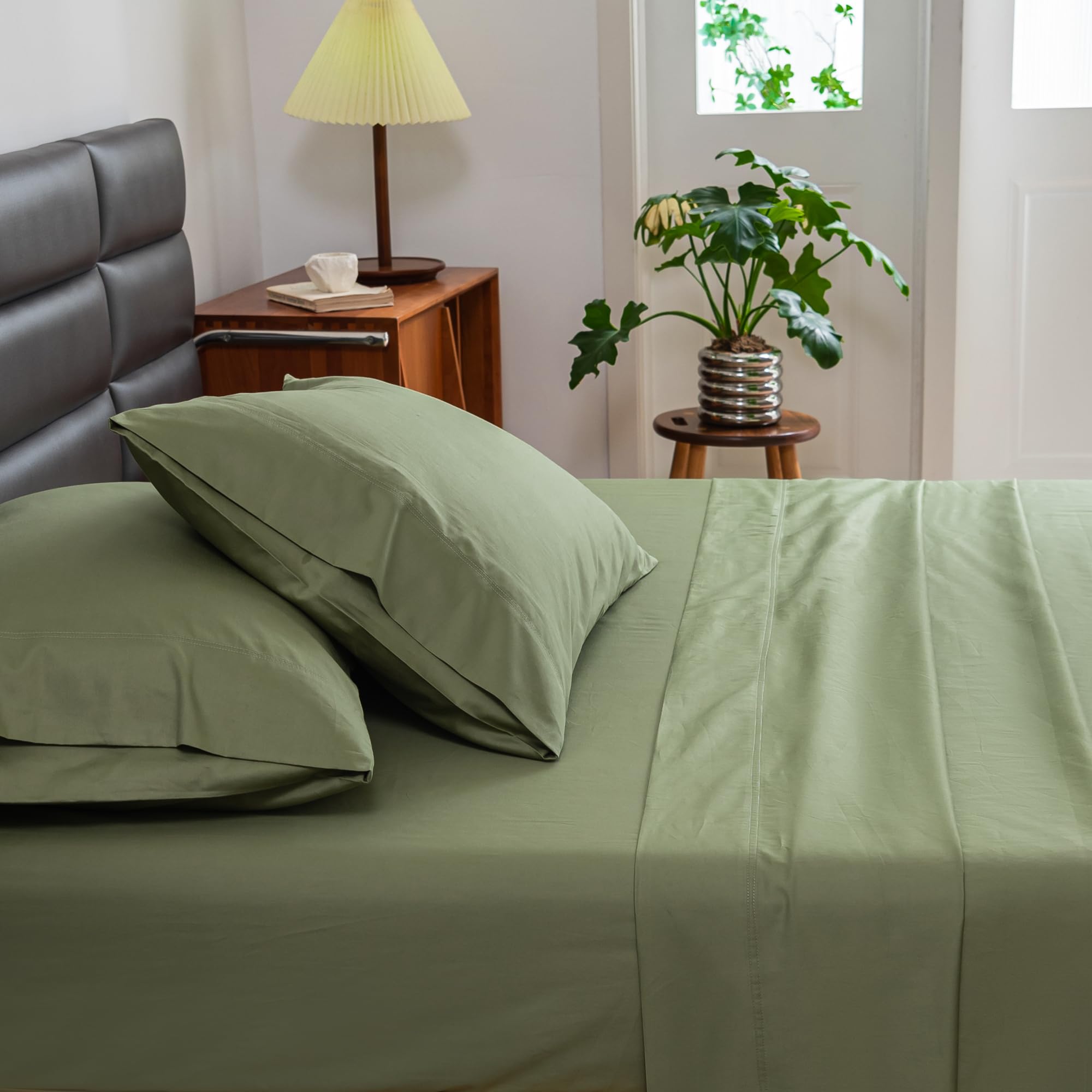Cosybay Full Size Bed Sheets Set - 4 Piece Bedding - Sage Green, Sheets -Wrinkle Free, Unfadable, Stain Resistant,Extra Soft - Deep Pocket 16 Inch - Easy Fit Fitted Sheet