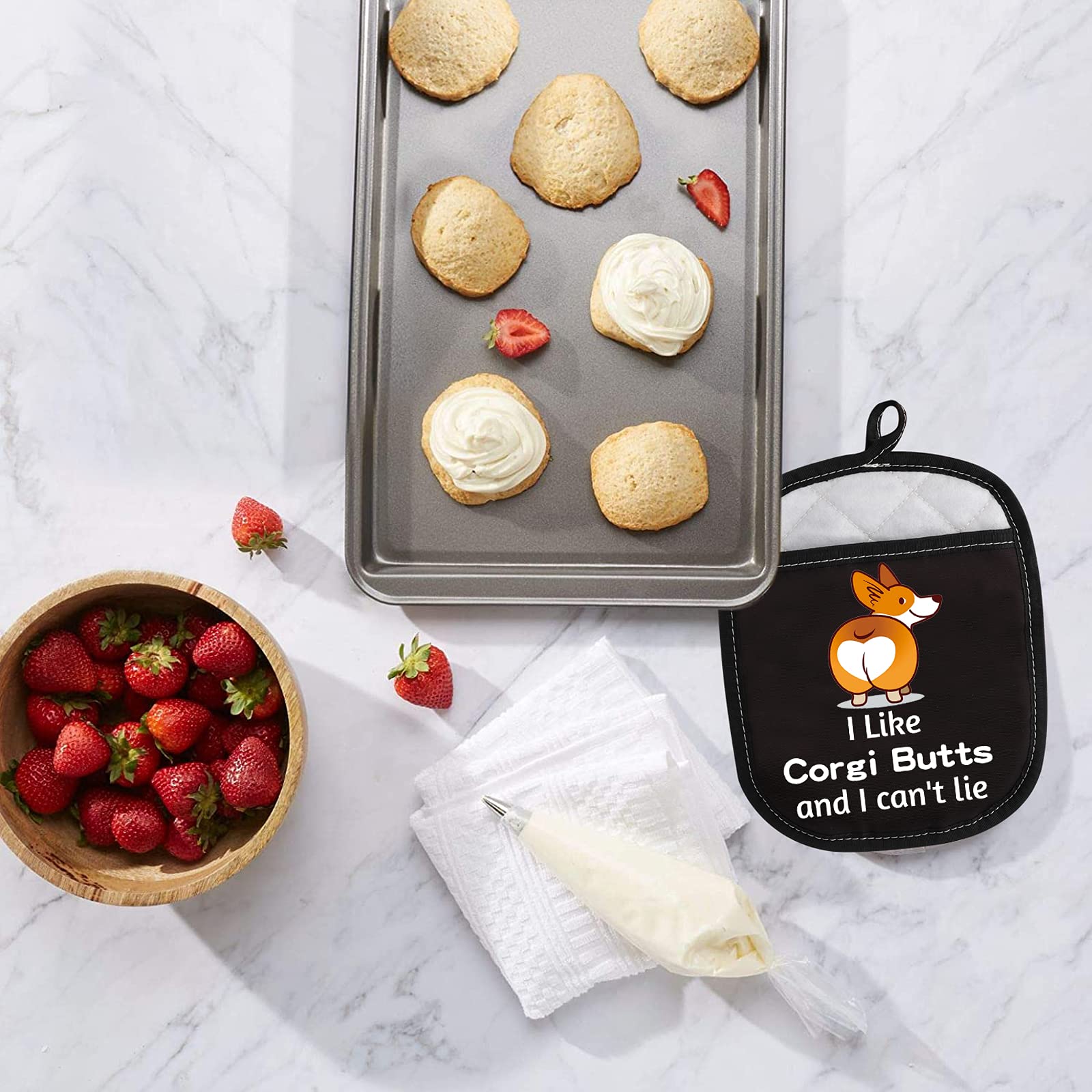 Corgi Pocket Pot Holder Corgi Dog Hot Pad Oven Mitt Corgi Lover Owner Gift I Like Corgi Butts and I Can't Lie Potholder (Corgi Butts Potholder)