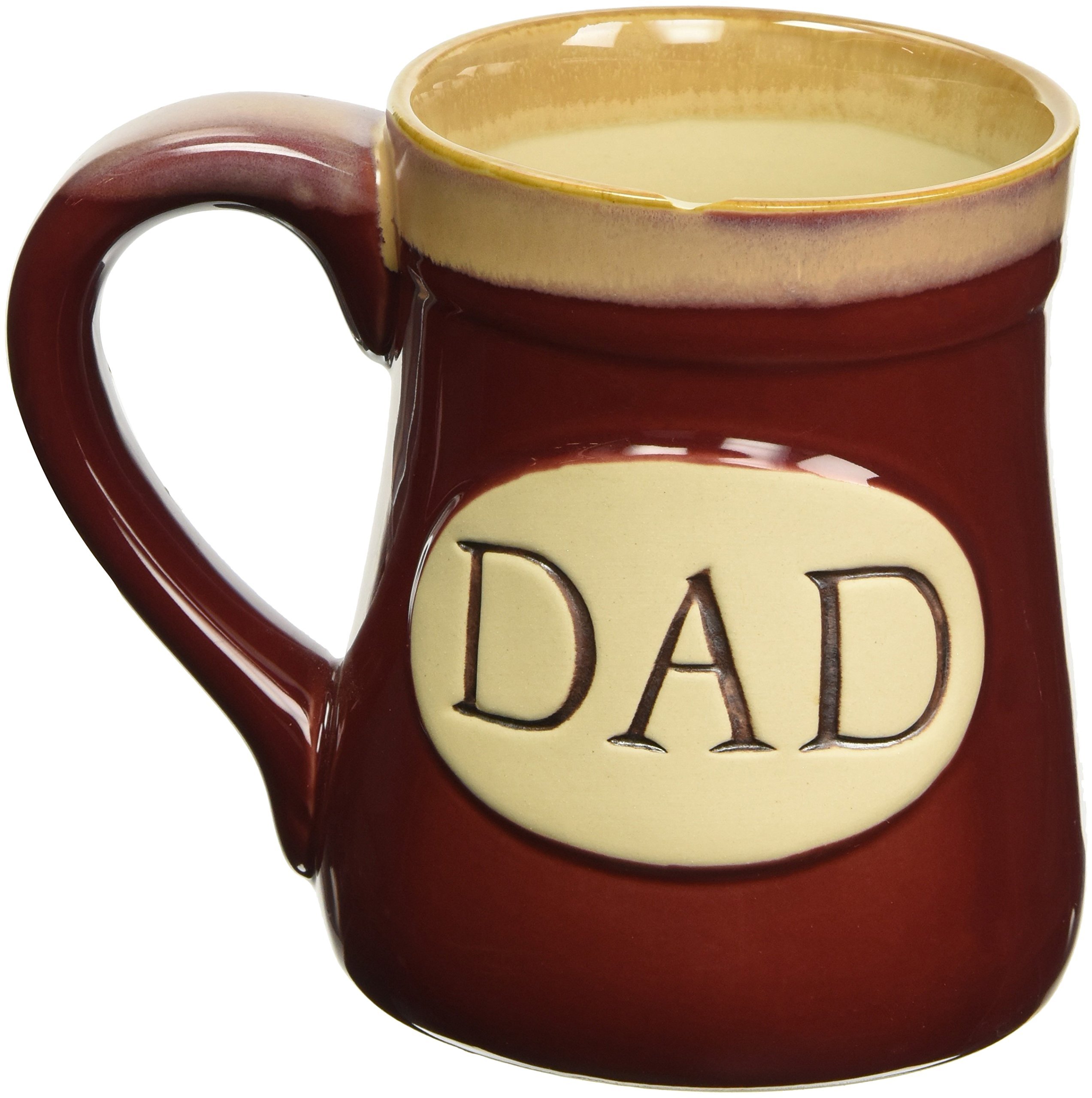 Porcelain Dad Coffee Mug - Burgundy - "Someone To Look Up To No Matter How Tall you Grow"