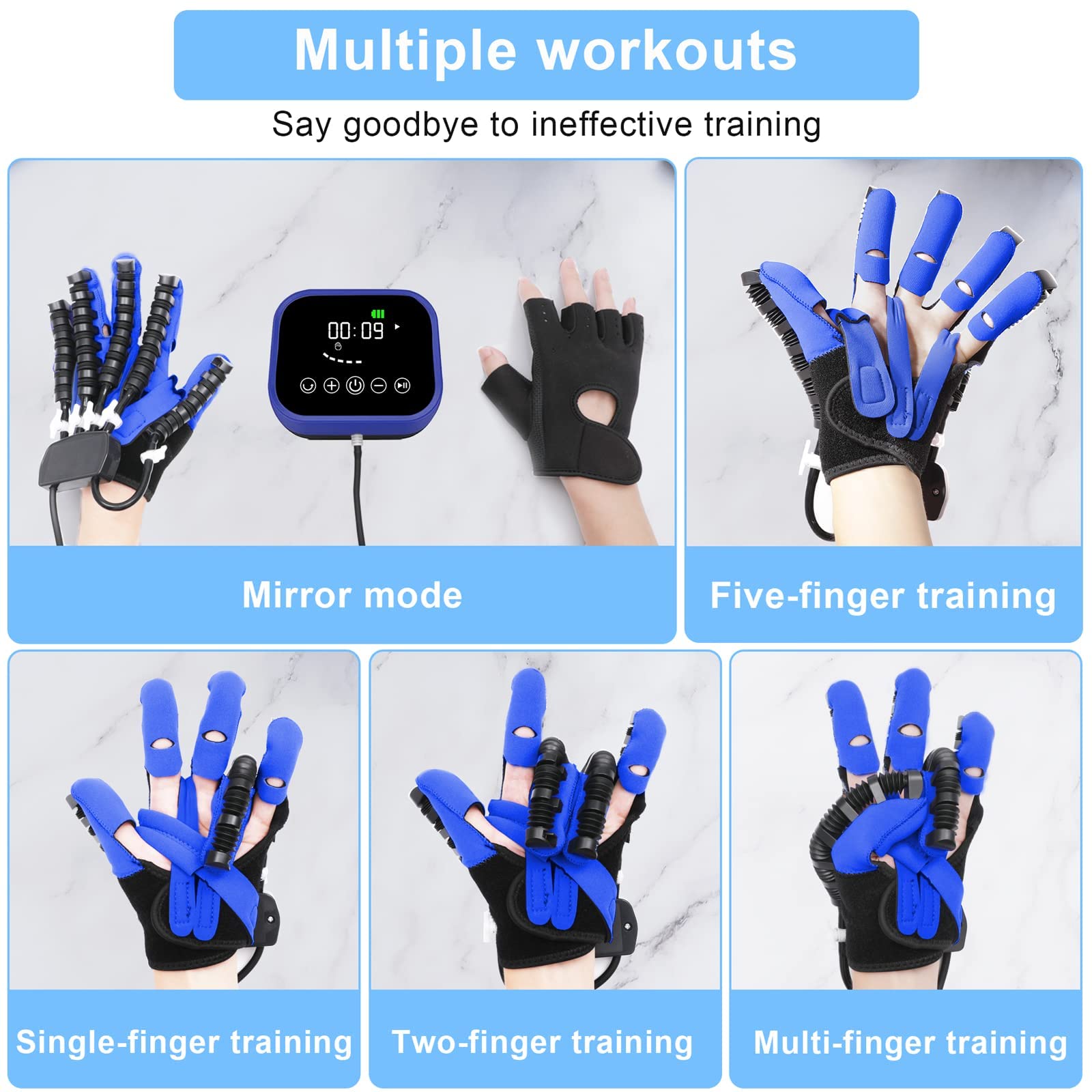 Finger and hand training function workout recovery machine,Therapeutic rehabilitative gloves,Hemiplegia stroke paralysis arthritic patient physical reabilitech therapy,Robotic gloves rehabilitator