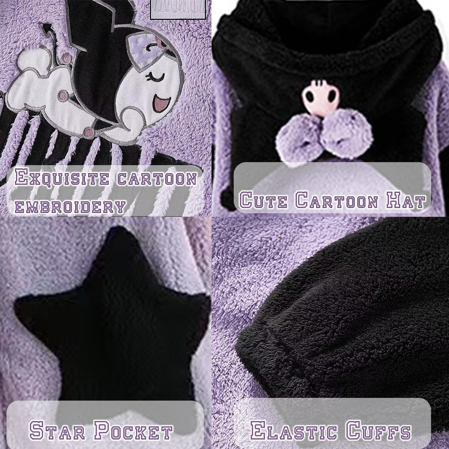 Cartoon Pajamas Girl Warm Plush Sleepwear Robe Button Bathrobe Halloween Christmas Cosplay Clothes