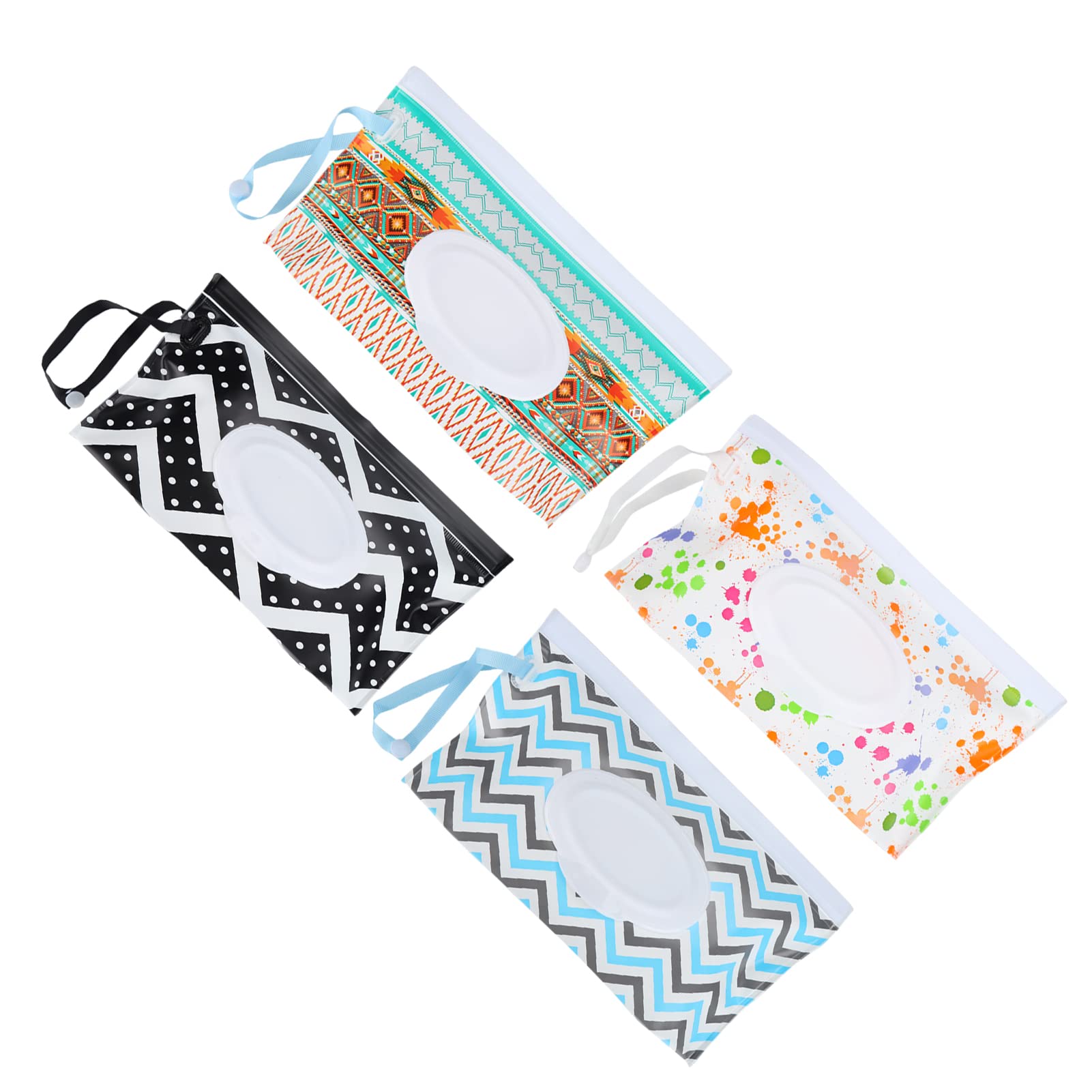 Portable Wet Wipe Pouch, Lanyard Suitable Size Refillable Wet Wipe Holder for Kitchens for Bathrooms for Baby Rooms