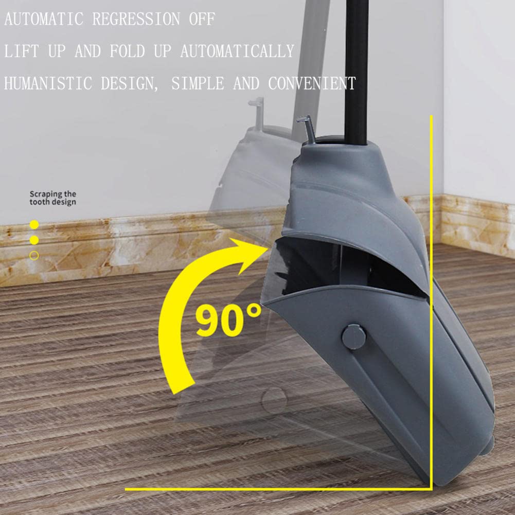 FEMUN Hotel Thickened Plastic Broom Dustpan Combination Home Kitchen Windshield Broom Set Cleaning Garbage Bucket Soft Hair Kitchen Broom dust pan and Broom Combo, for Offices, Dormitories, garages
