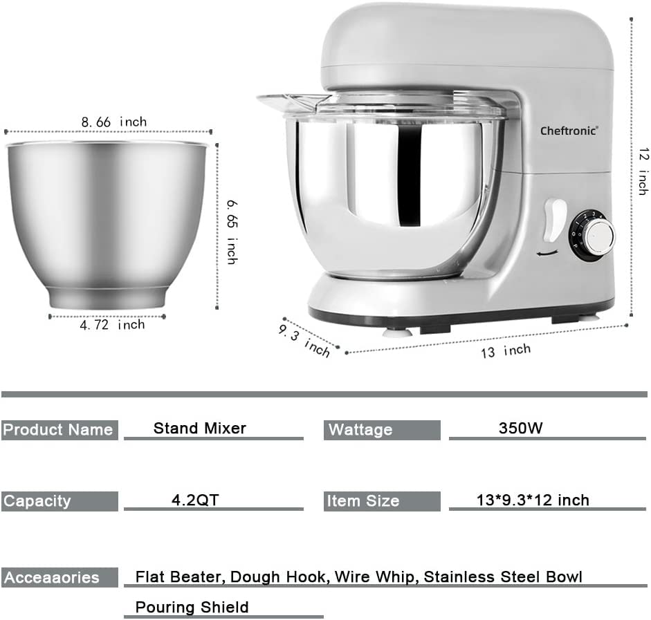 CHEFTRONIC SM985-Silver Standing Mixer, One Size, Silver
