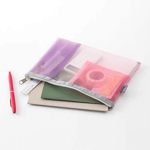 Midori 53346006 Pouch, Pen Case, Pen & Tool Pouch, Mesh, Pink