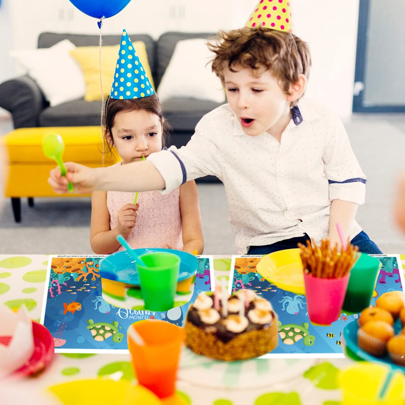 Disposable Stick-on placemats for Baby&Toddler&Kids, Sticky Table Cover placemats for Restaurant/Travel, Waterproof Cover 12''x18''(Individual Package)…
